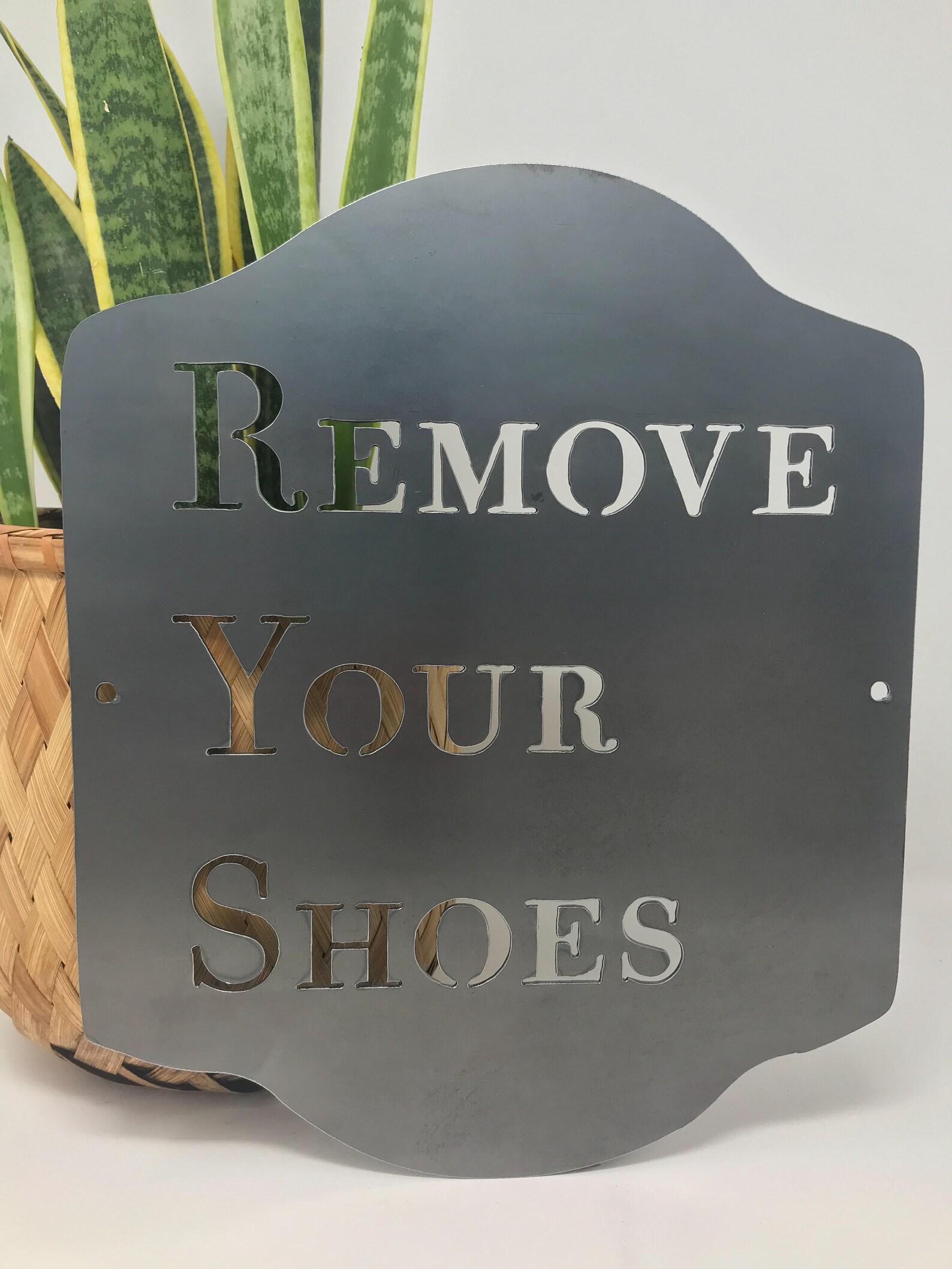 Remove Your Shoes Metal Sign - Etsy