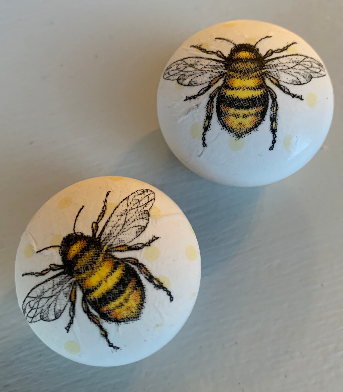 Bee Drawer Knob Hand Decoupaged With A Bee on Each. - Etsy