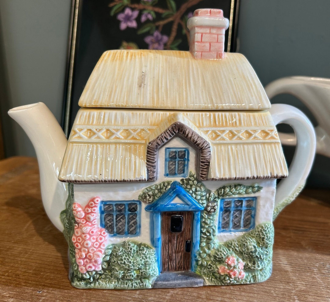 Vintage Collectors Cottage Tea Pot - Etsy