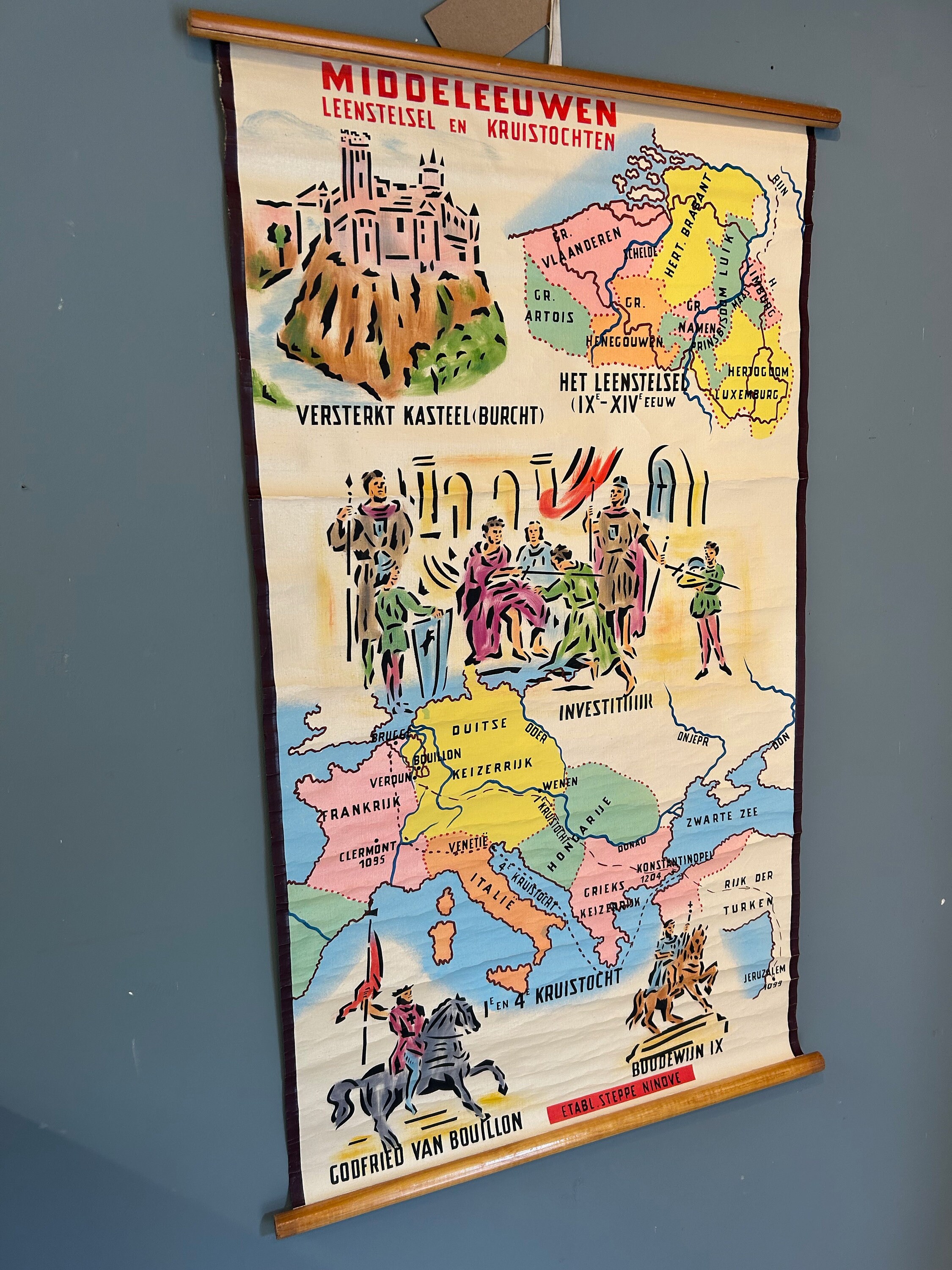 Vintage History Map Colourful Wall Hanging - Etsy