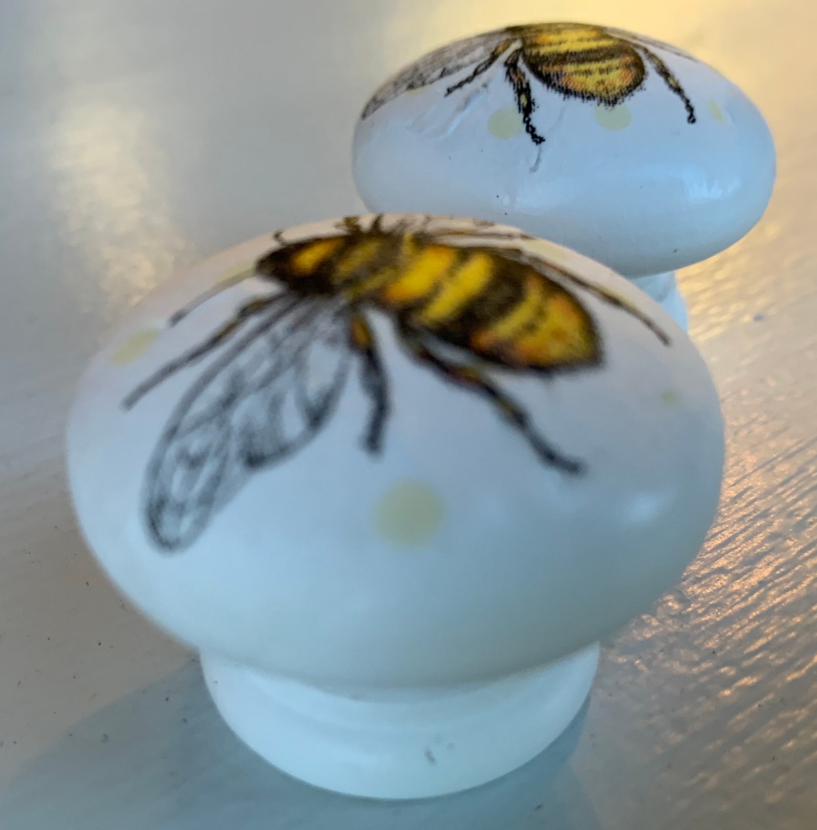 Bee Drawer Knob Hand Decoupaged With A Bee on Each. - Etsy
