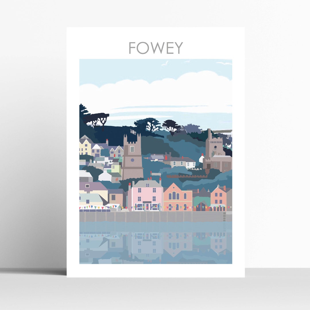 FOWEY CORNWALL FRAMED Digital Art Travel Print/ Poster - Etsy