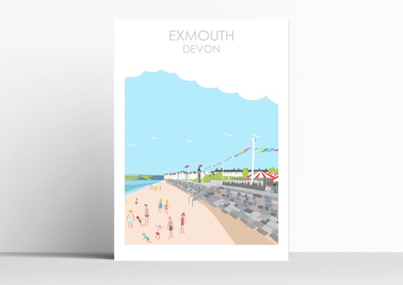 EXMOUTH DEVON Digital Art Travel Print/ Poster Designed by - Etsy UK