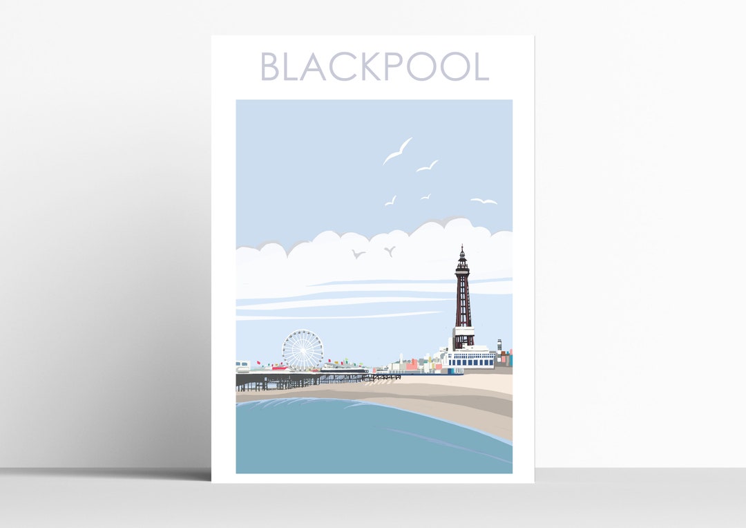 BLACKPOOL FRAMED Art Print, Artist Print by Betty Boyns, Harbour ...
