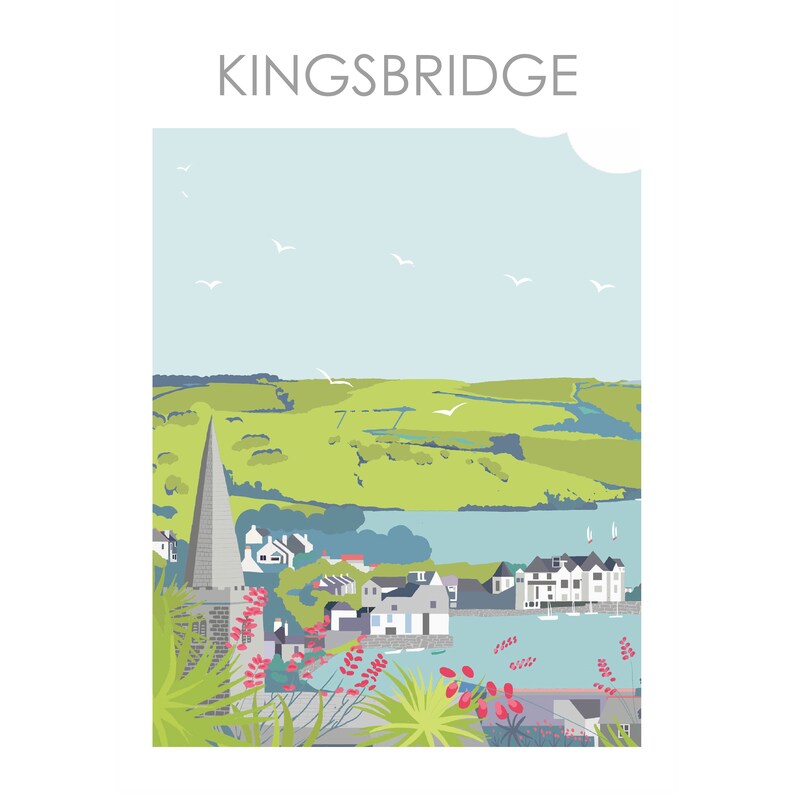 KINGSBRIDGE DEVON Digital Art Travel Print/ Poster Designed by - Etsy