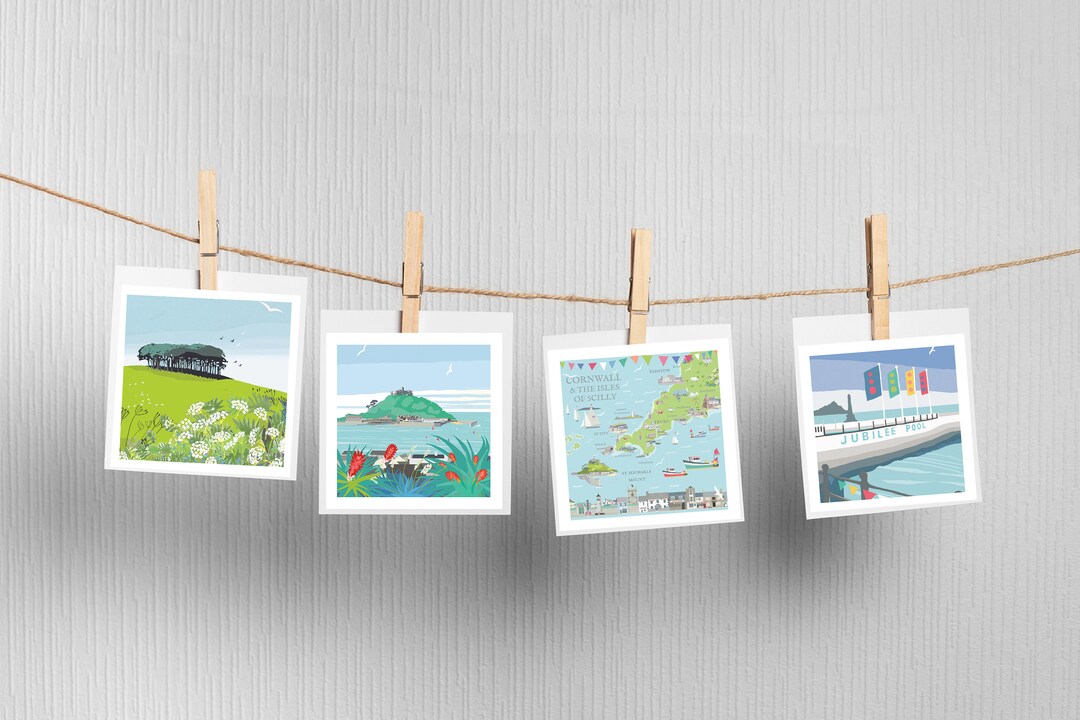 Cornwall Locations Greeting Cards Pack of 4multipack Offers and Bundles ...
