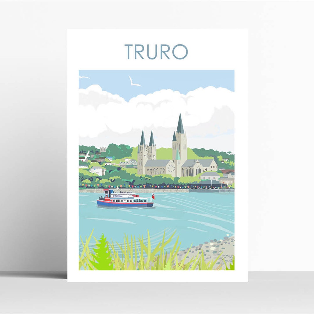TRURO BOAT CORNWALL Digital Art Travel Print/ Poster Designed by Betty ...
