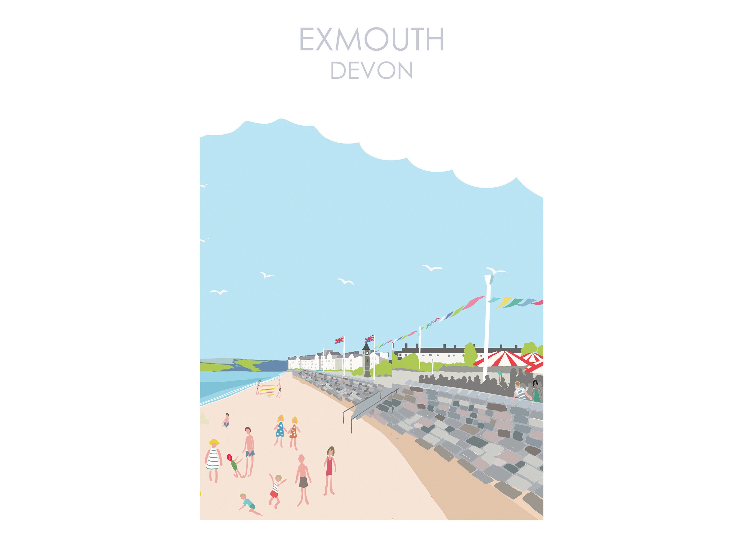 EXMOUTH DEVON Digital Art Travel Print/ Poster Designed by - Etsy UK