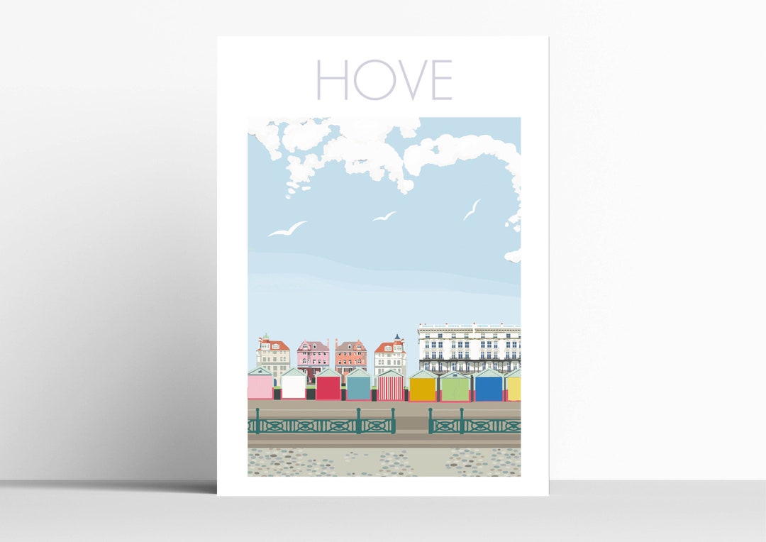 Hove Seafron Print Art Print, Artist Print by Betty Boyns, Seaside ...