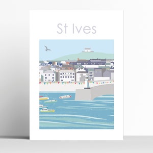 St Ives Harbour Cornwall Digital Art Travel Print/ Poster - Etsy
