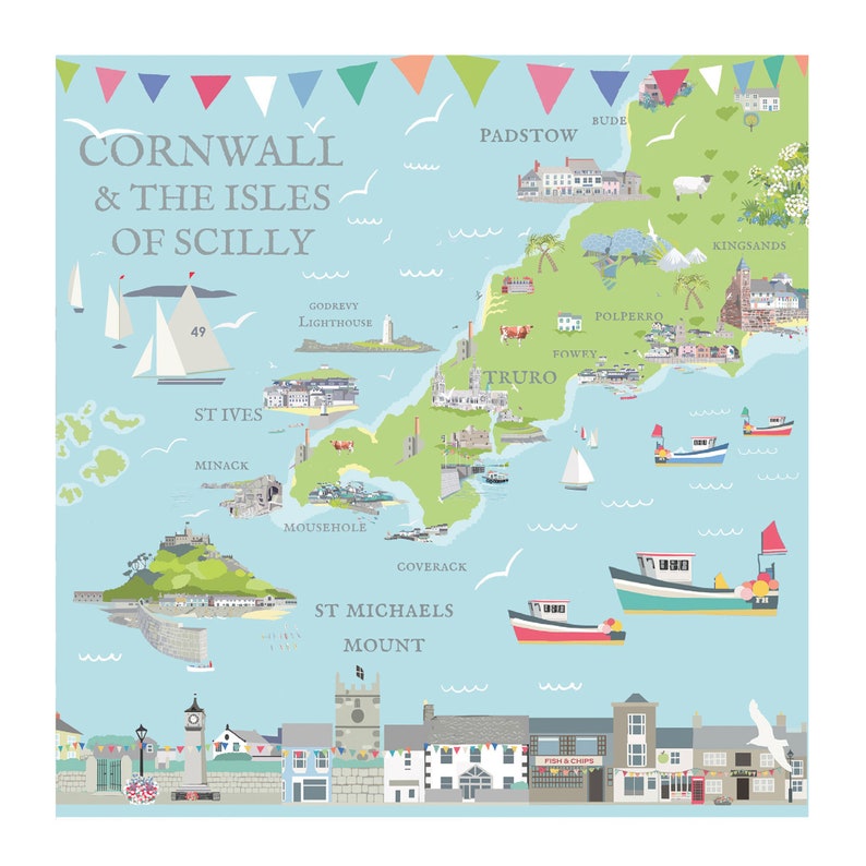 Cornwall Locations Greeting Cards Pack of 4multipack Offers - Etsy