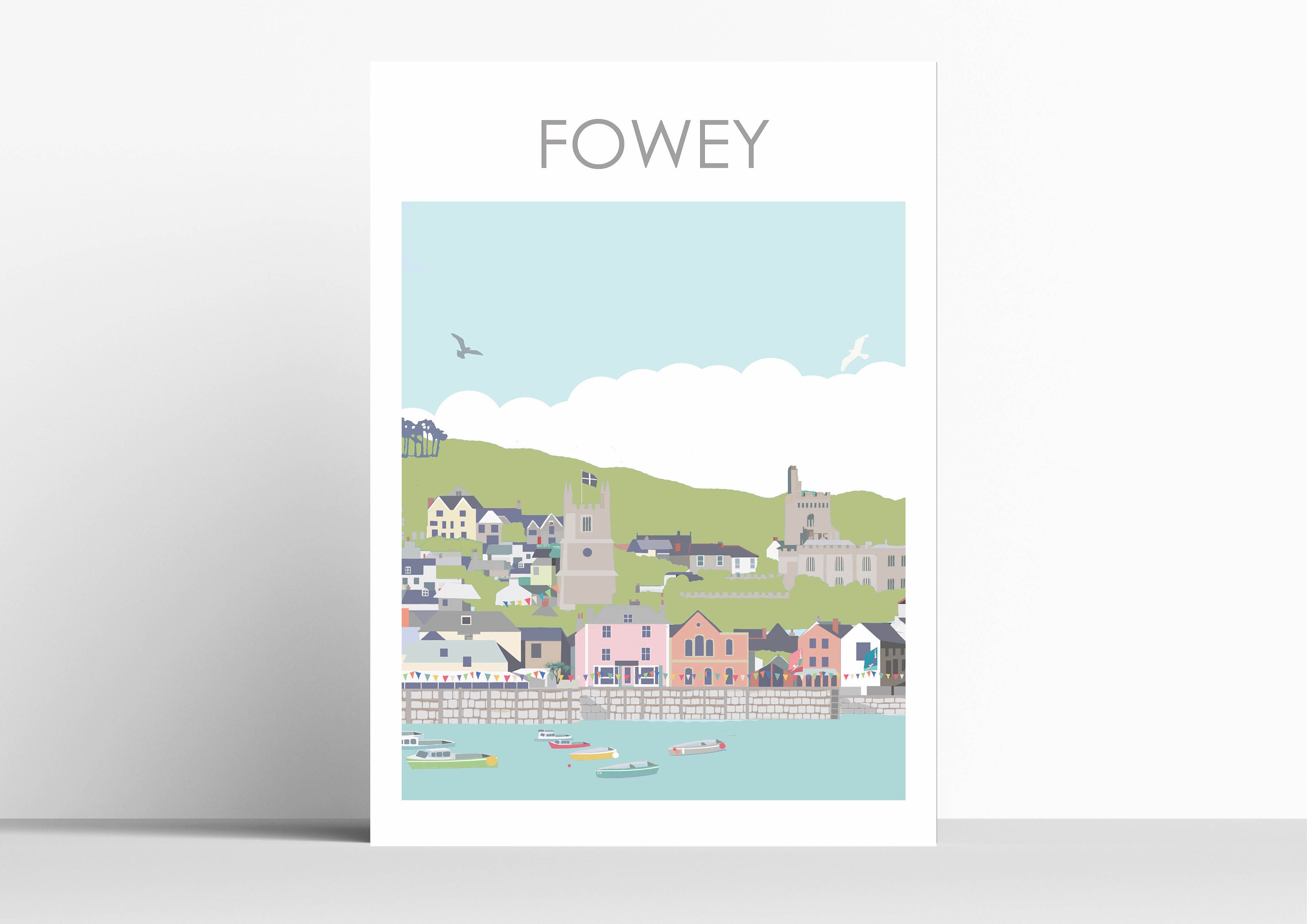FOWEY CORNWALL FRAMED Digital Art Travel Print/ Poster | Etsy