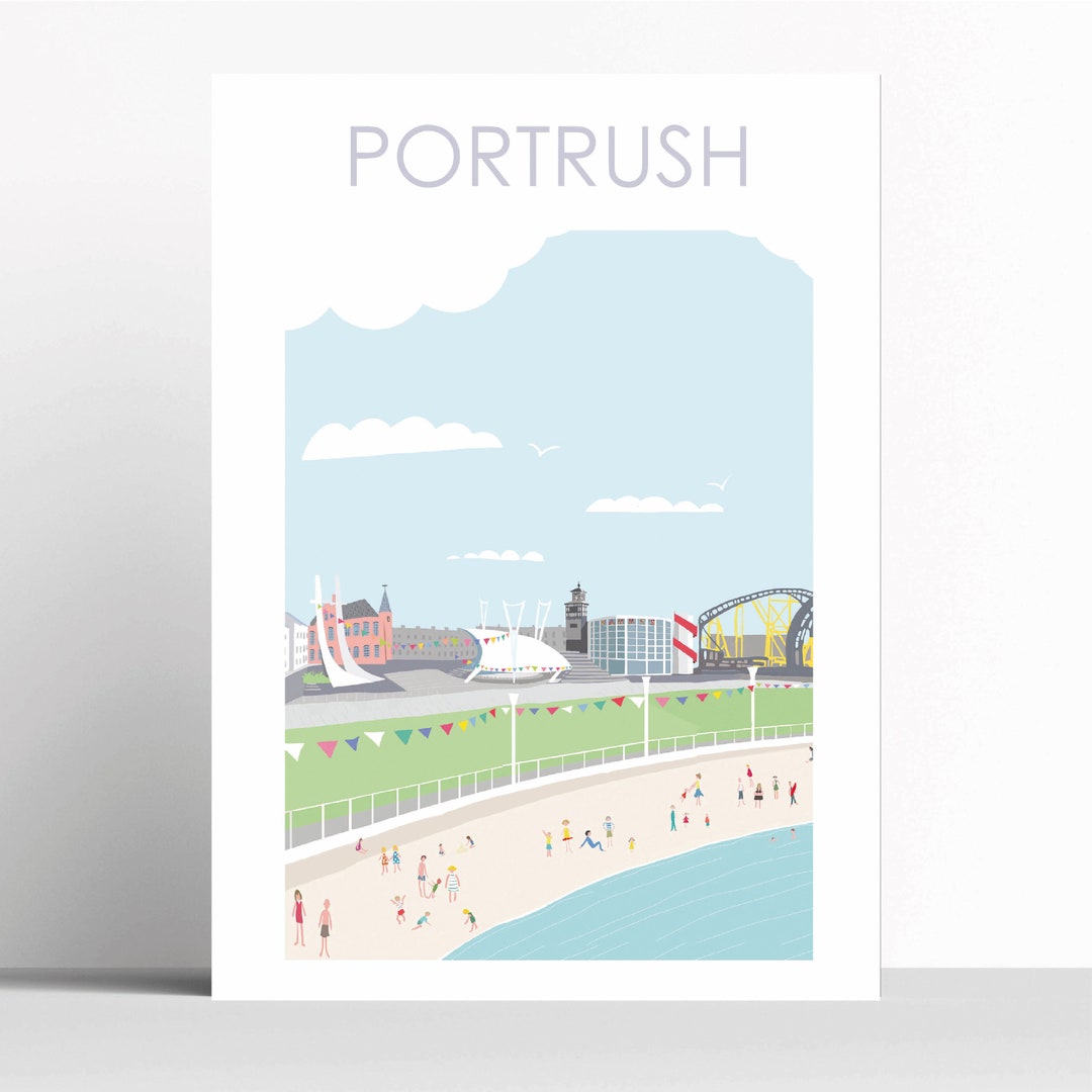 Portrush the Beach and Barrys Art Print Northen Ireland, Travel Print ...