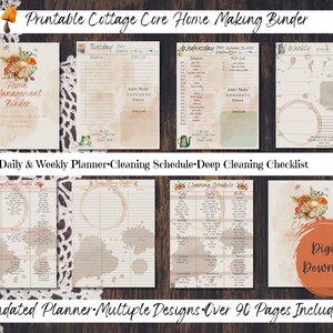 Cottagecore Printable Daily Weekly Home Making Binder, Planner ...