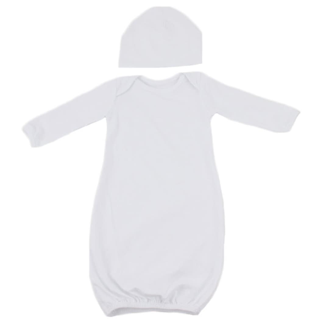 95% Polyester Baby Gown and Hat Sublimation Blank Set! Infant Sleeper ...