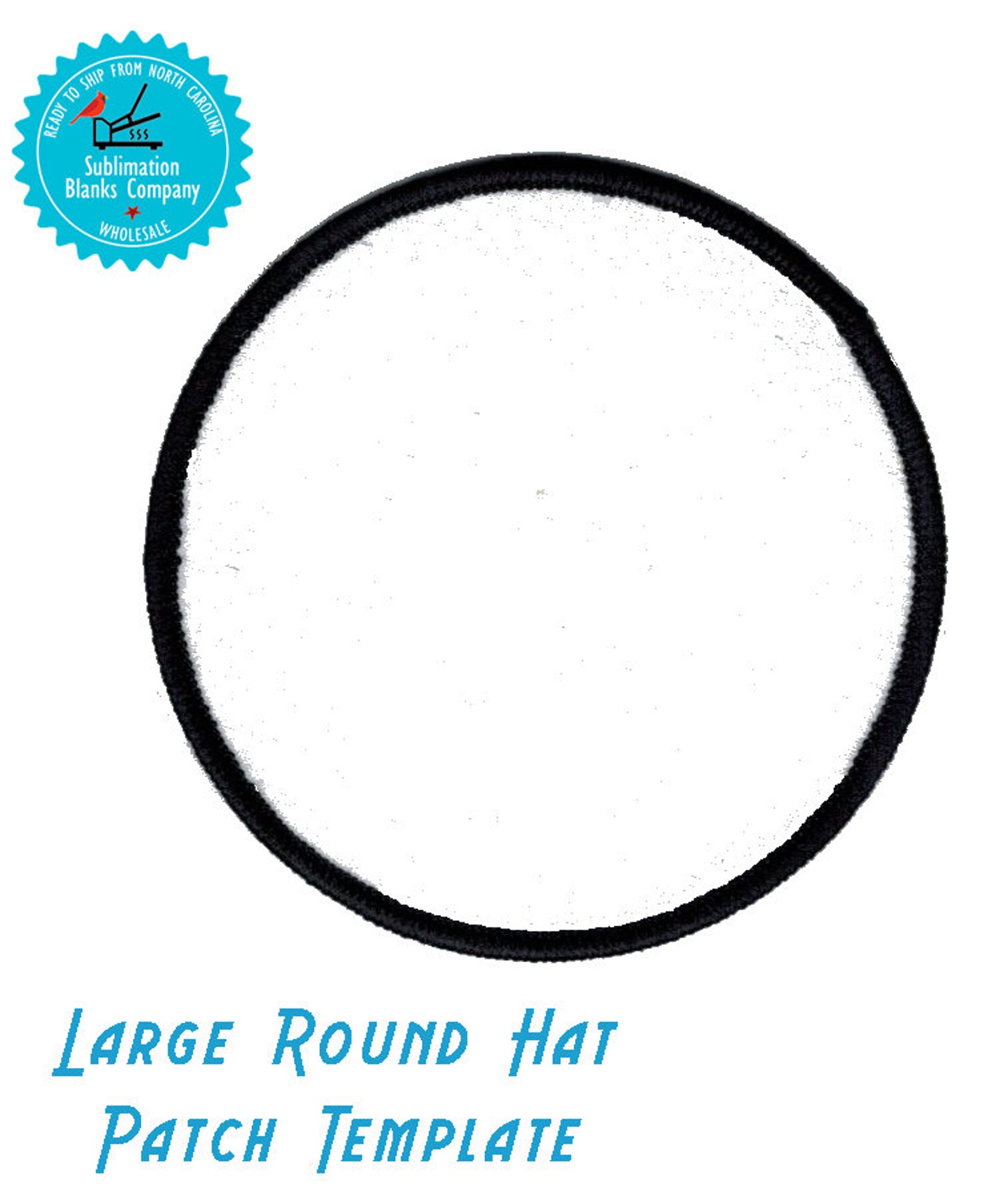 10 Pcs Round 3, 2.5 or 2 Sublimation Blank Hat Patch Black Stitch ...