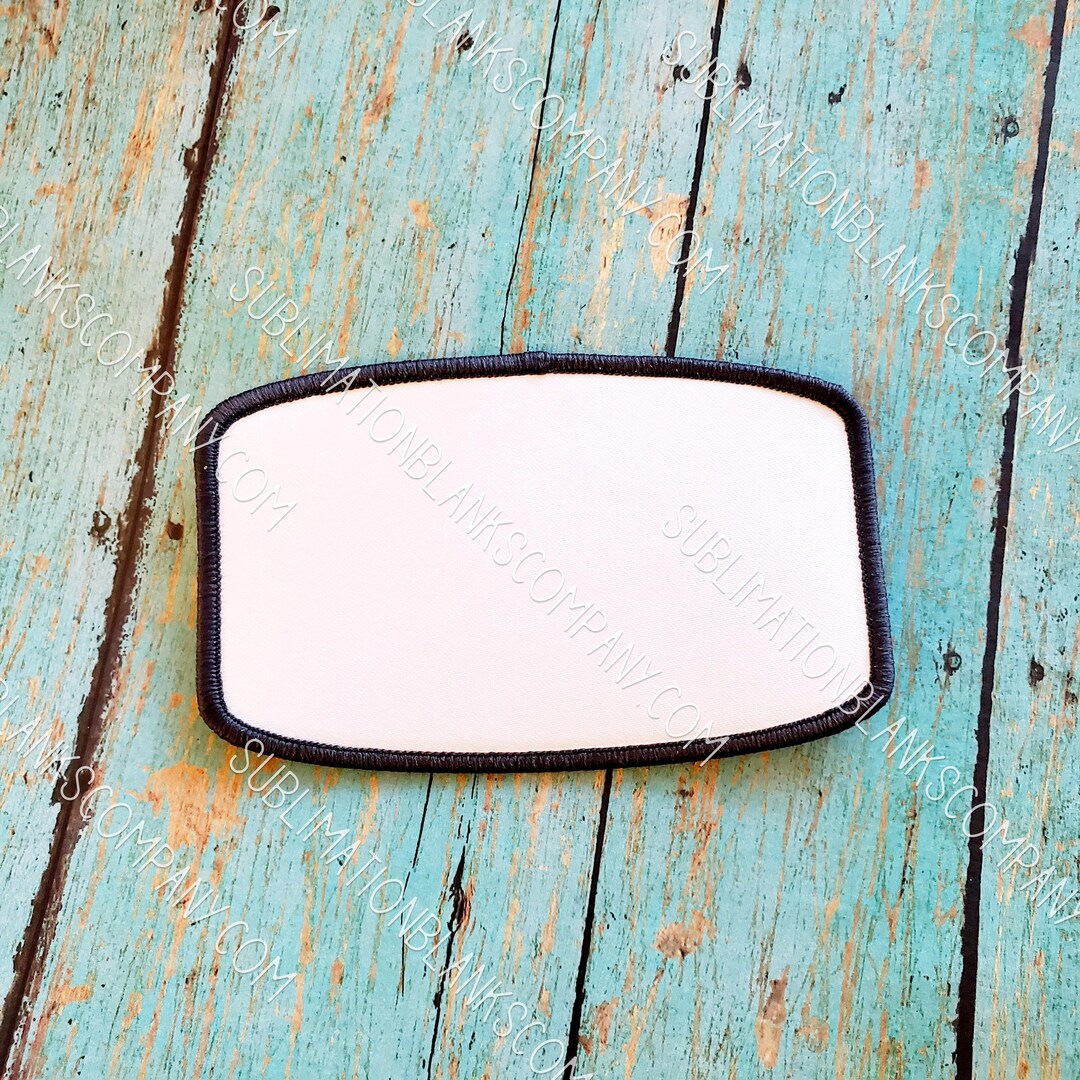 10 Pcs! Made in USA! Rounded Rectangle Hat Patch Sublimation Blanks With Black Trim. Free ...