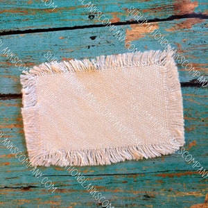 10 Pcs Raggy Burlap Linen Rectangle Hat Patch With Adhesive Paper ...