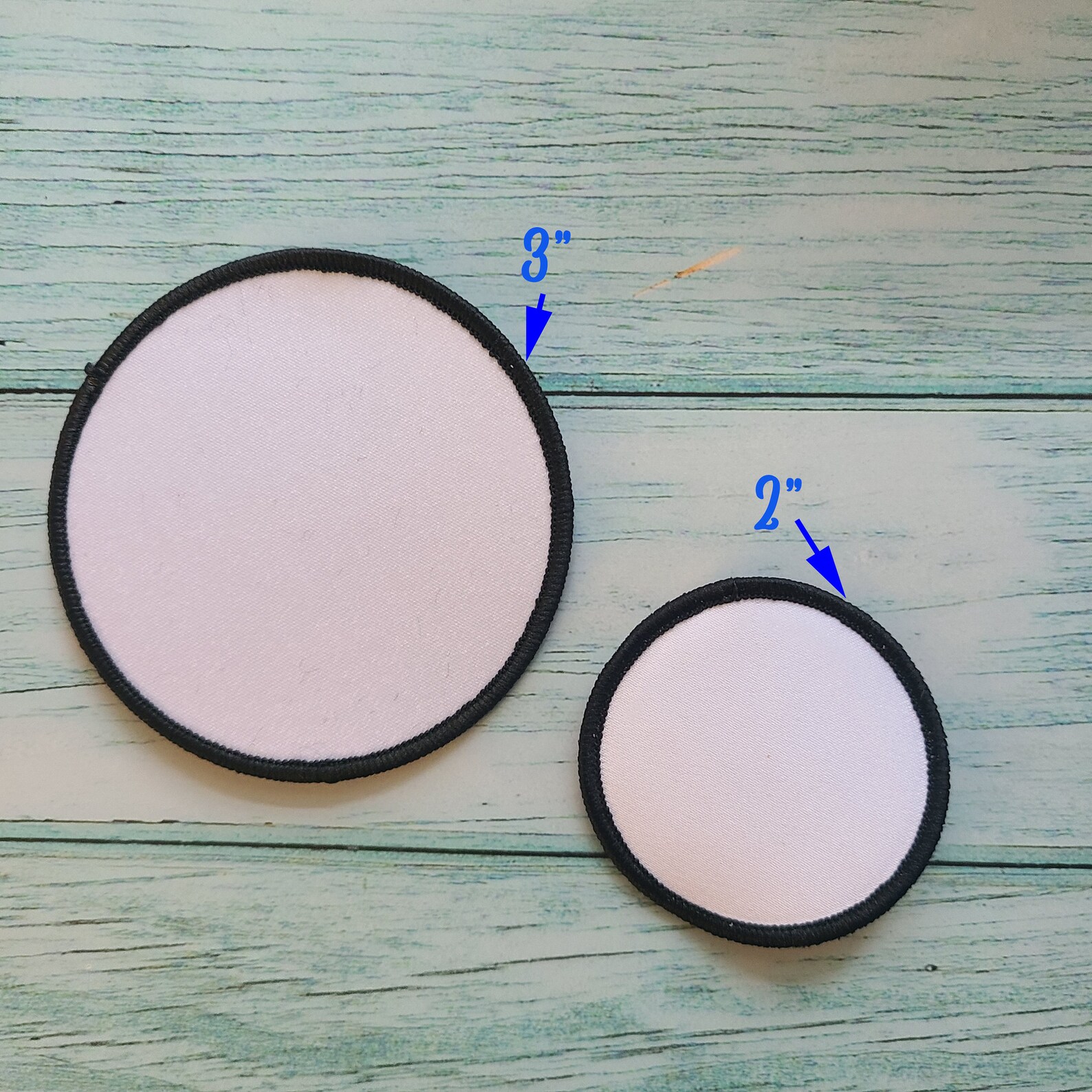 10 Pcs Round 3, 2.5 or 2 Sublimation Blank Hat Patch Black Stitch ...