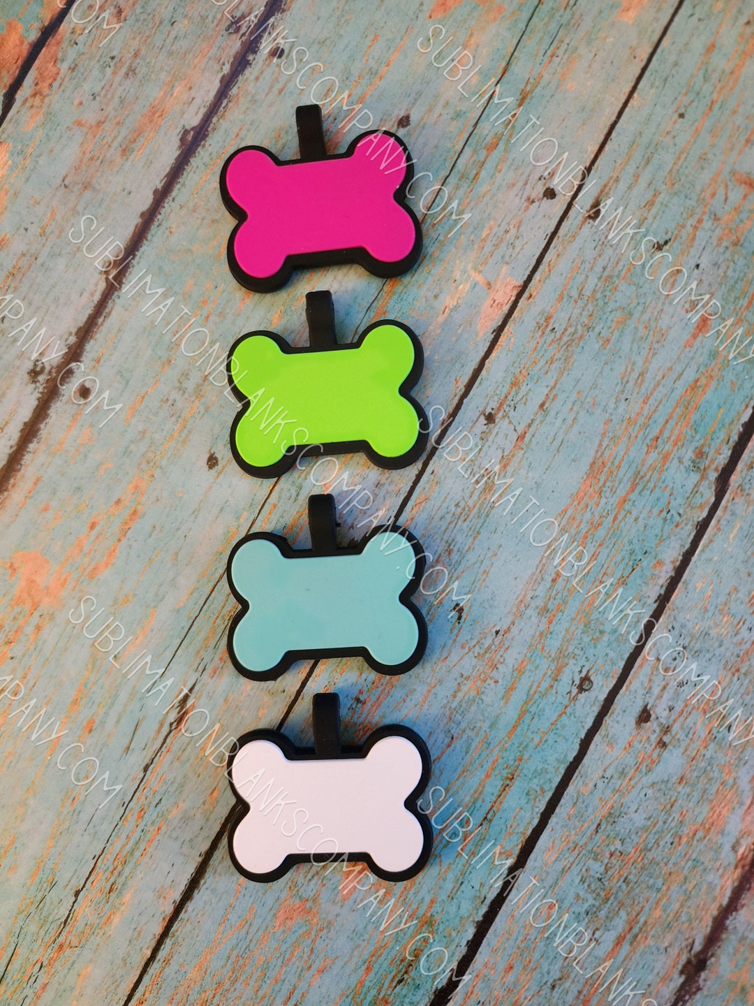 Set of 12! Silicone 2- Sided Blank Bone Silent Pet Tag! Good for Laser ...