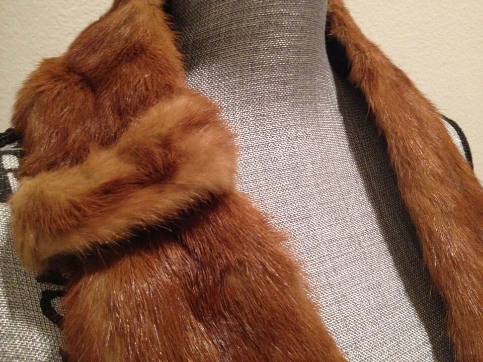 60s Real Mink Fur Collar Scarf - Etsy
