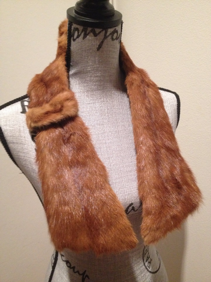 60s Real Mink Fur Collar Scarf - Etsy