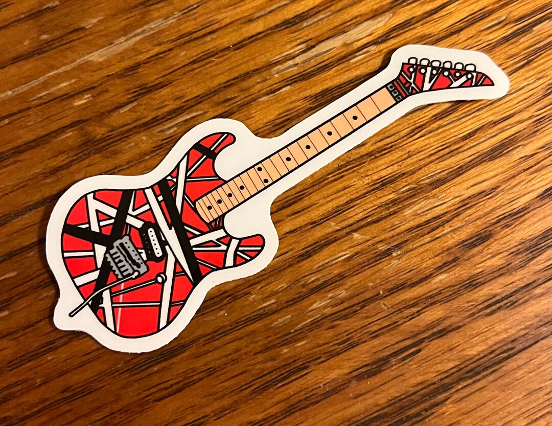 Eddie Van Halen Guitar Sticker: 80s Rock, Waterproof Matte - Etsy