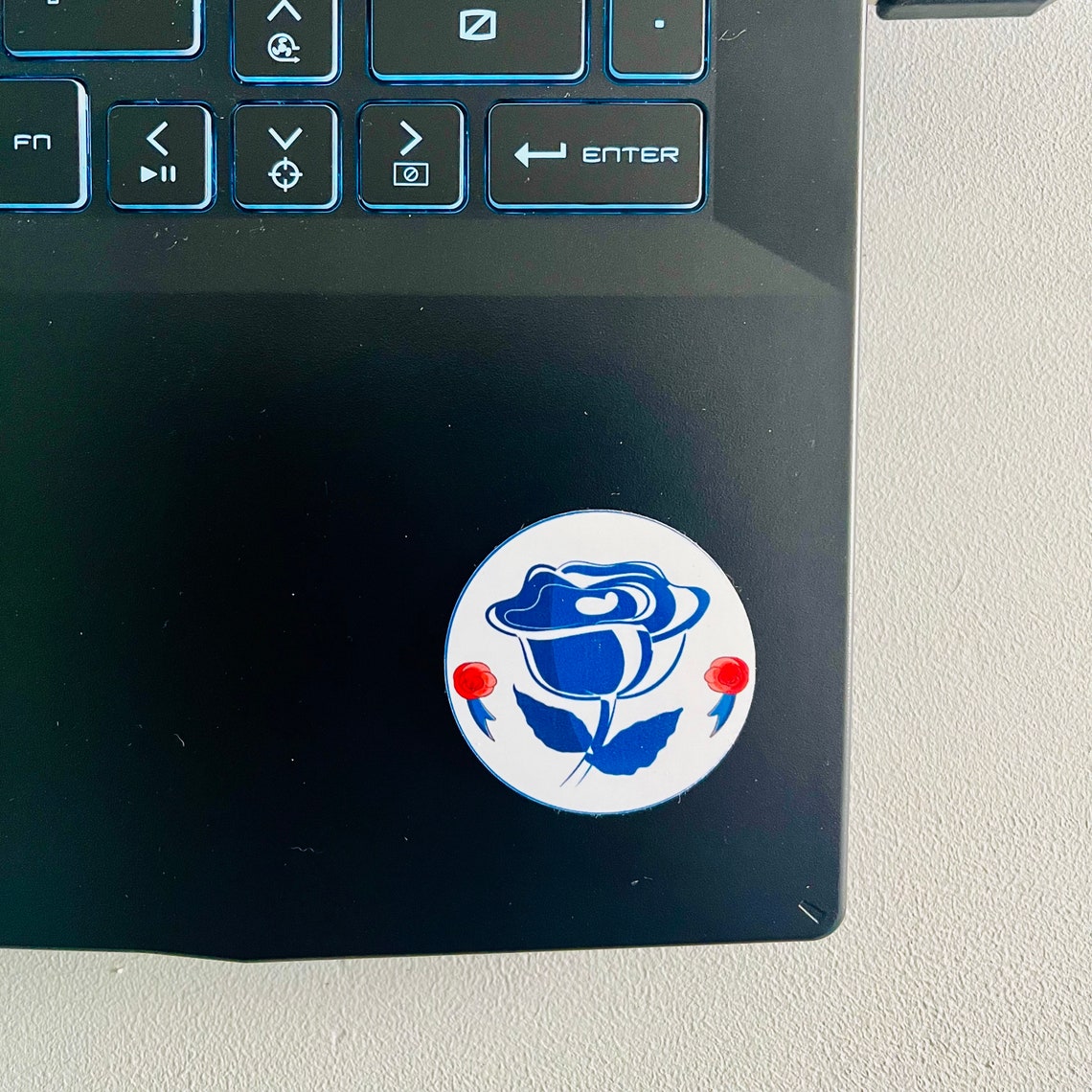 3x Delfts Blauw Roos. Dutch Blue Rose. Vinyl Glossy Stickers. Pack of 3 ...