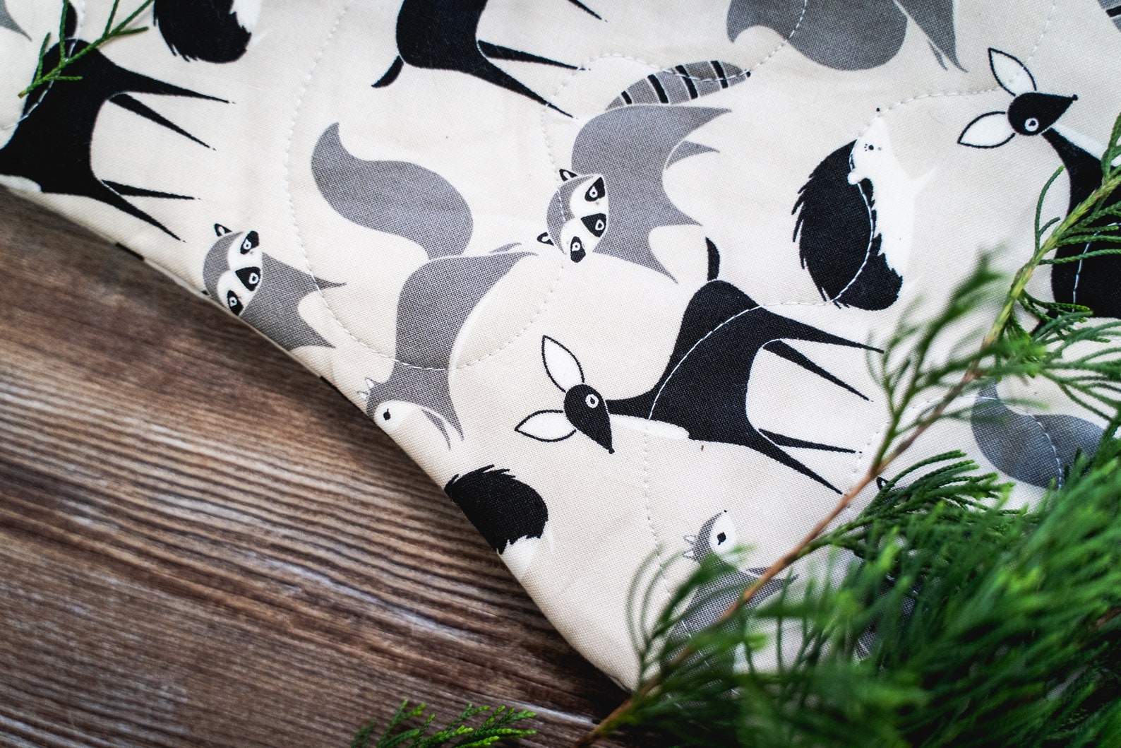 A Fun Quilted Christmas Stocking With Deer, Squirrels, Hedgehogs, and ...