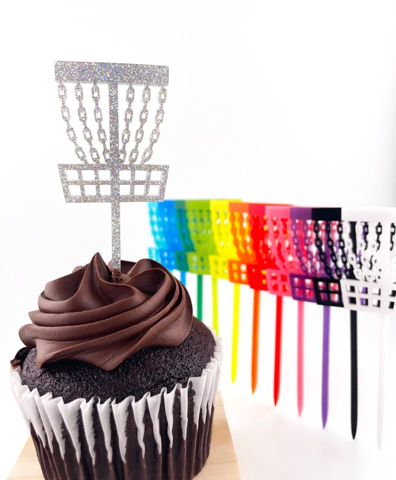 Disc Golf Cupcake Toppers - Set of 12 - Frisbee Golf - Disc Golf ...