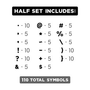 Small Wood Symbols Set – Bulk Half Inch Punctuation – Birch Special ...