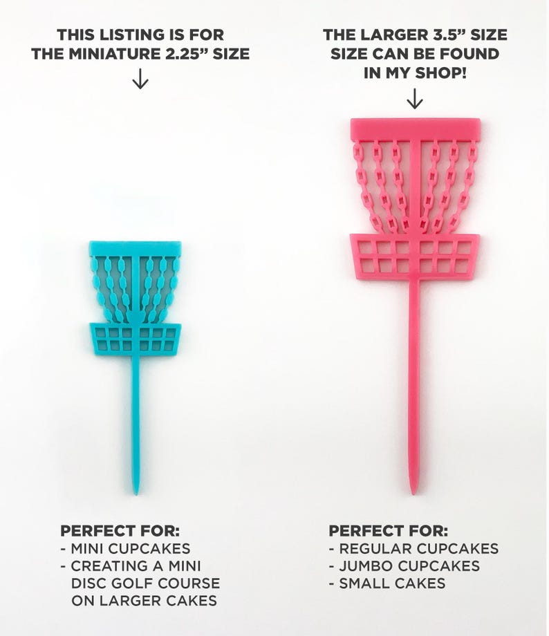 Mini Disc Golf Cupcake Toppers - Frisbee Golf - Disc Golf Course Cake ...
