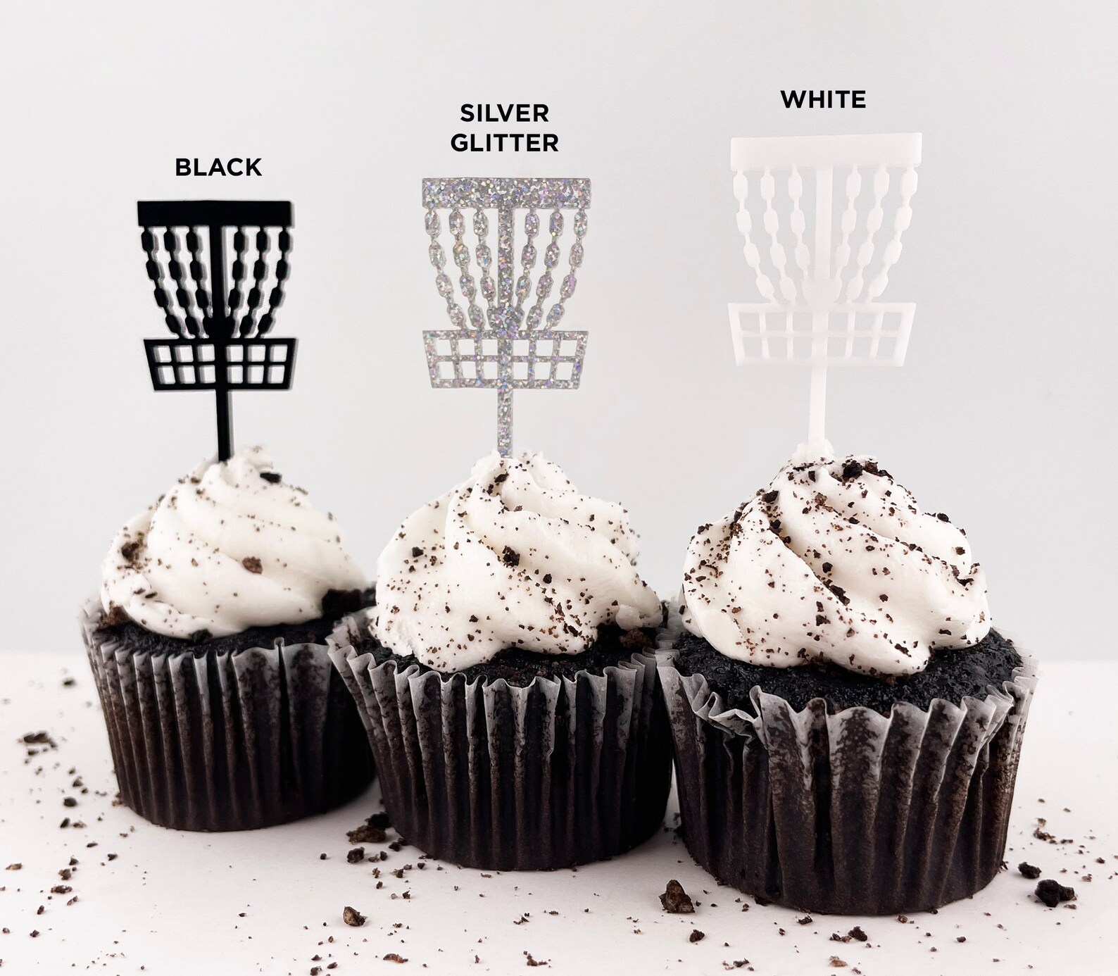 Mini Disc Golf Cupcake Toppers - Frisbee Golf - Disc Golf Course Cake ...