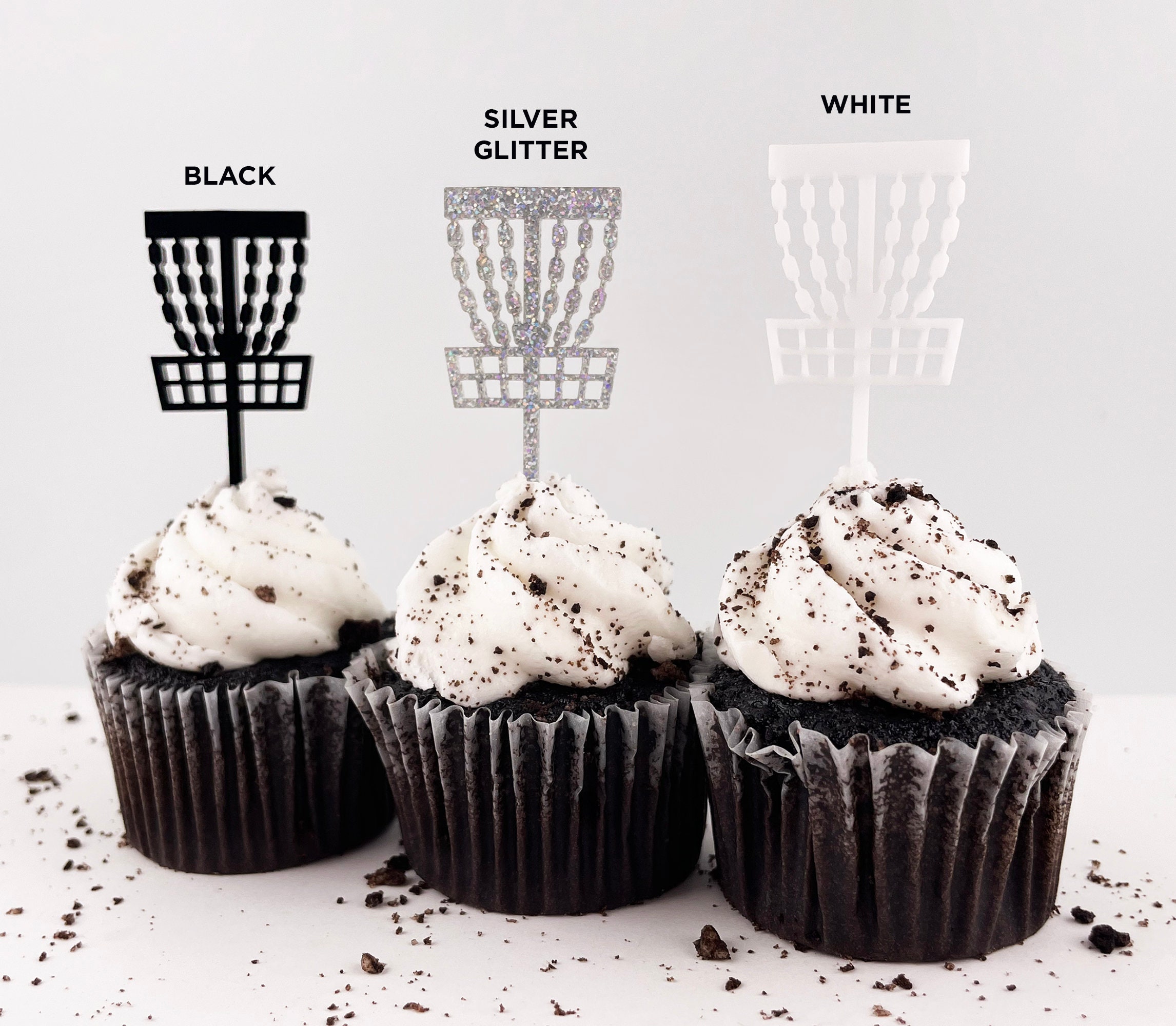 Mini Disc Golf Cupcake Toppers - Frisbee Golf - Disc Golf Course Cake ...