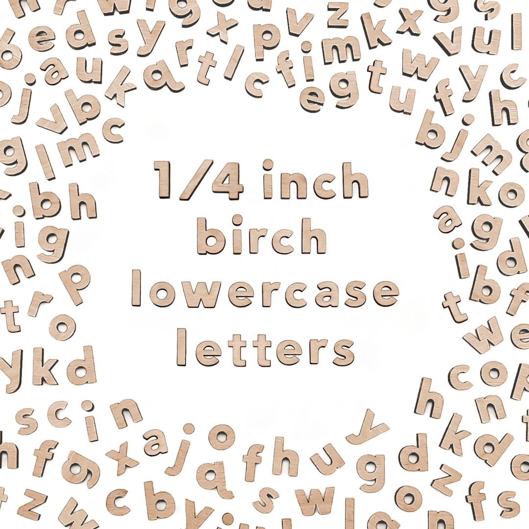 100 Tiny Lowercase Wooden Letters – Quarter Inch Unfinished Birch ...