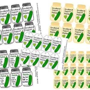 Printable PDF Tags for Positive Pickle | Emotional Support Pickle ...