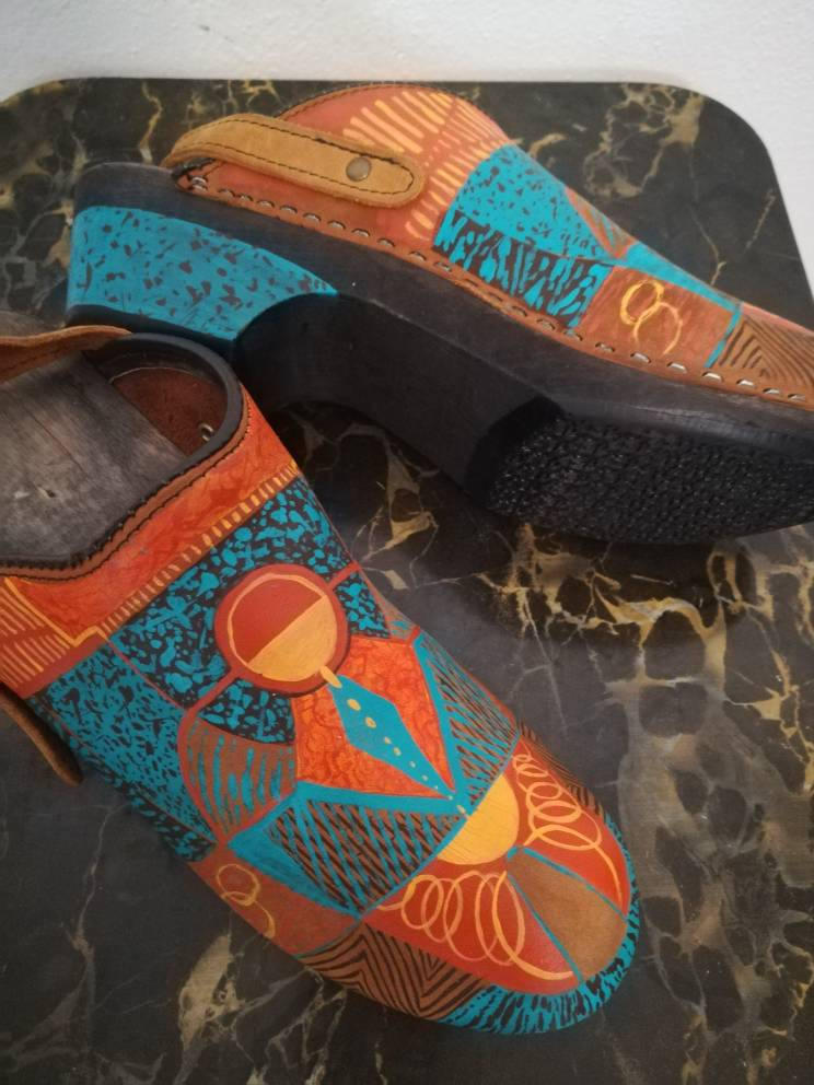 Hand Painted Vintage Clogs by Artist Beth O'connor (FL) / Psychedelic ...