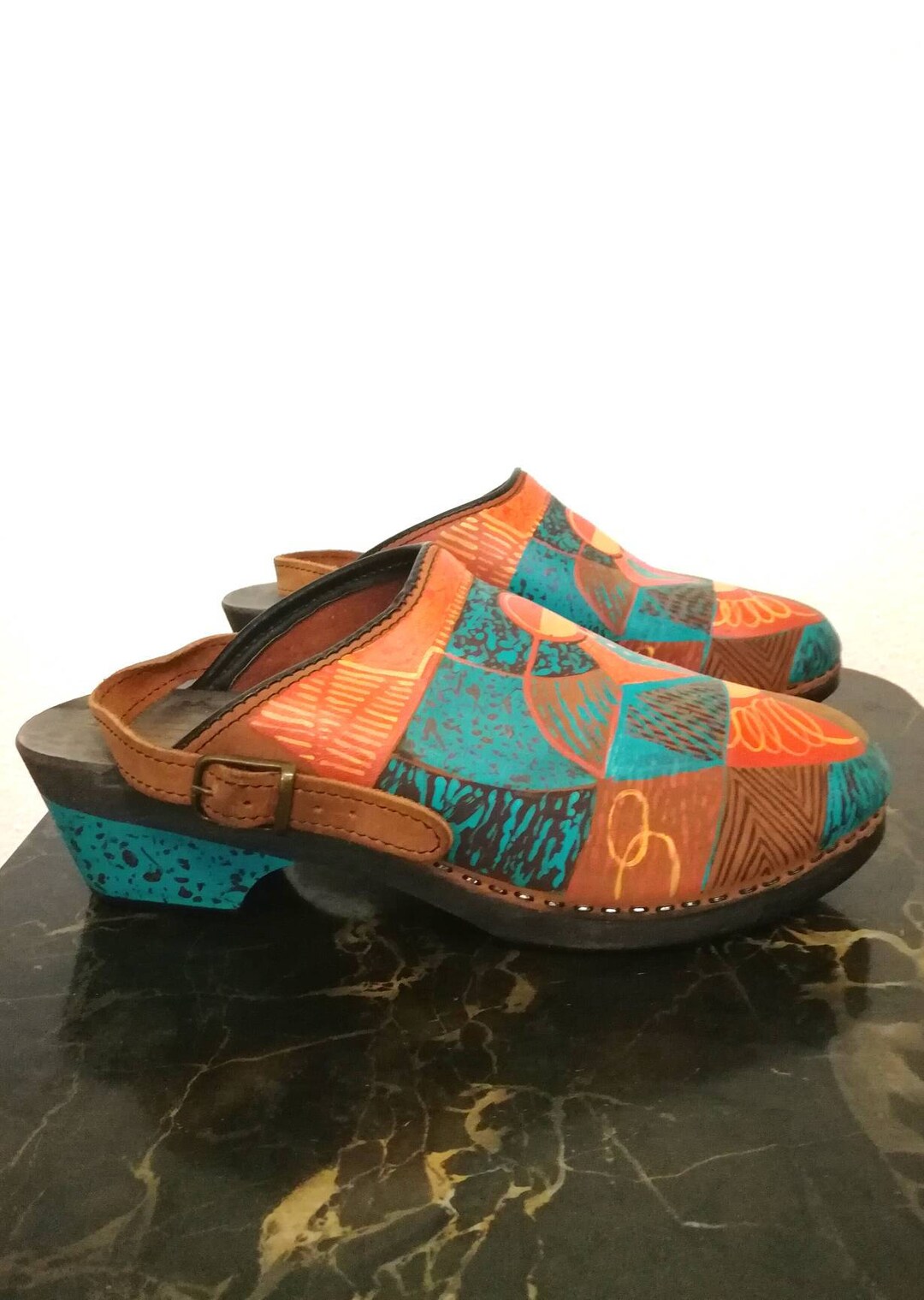 Hand Painted Vintage Clogs by Artist Beth O'connor (FL) / Psychedelic ...