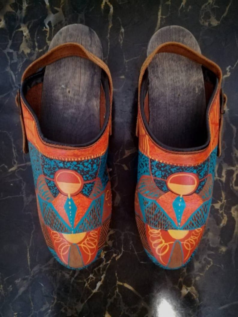 Hand Painted Vintage Clogs by Artist Beth O'connor (FL) / Psychedelic ...