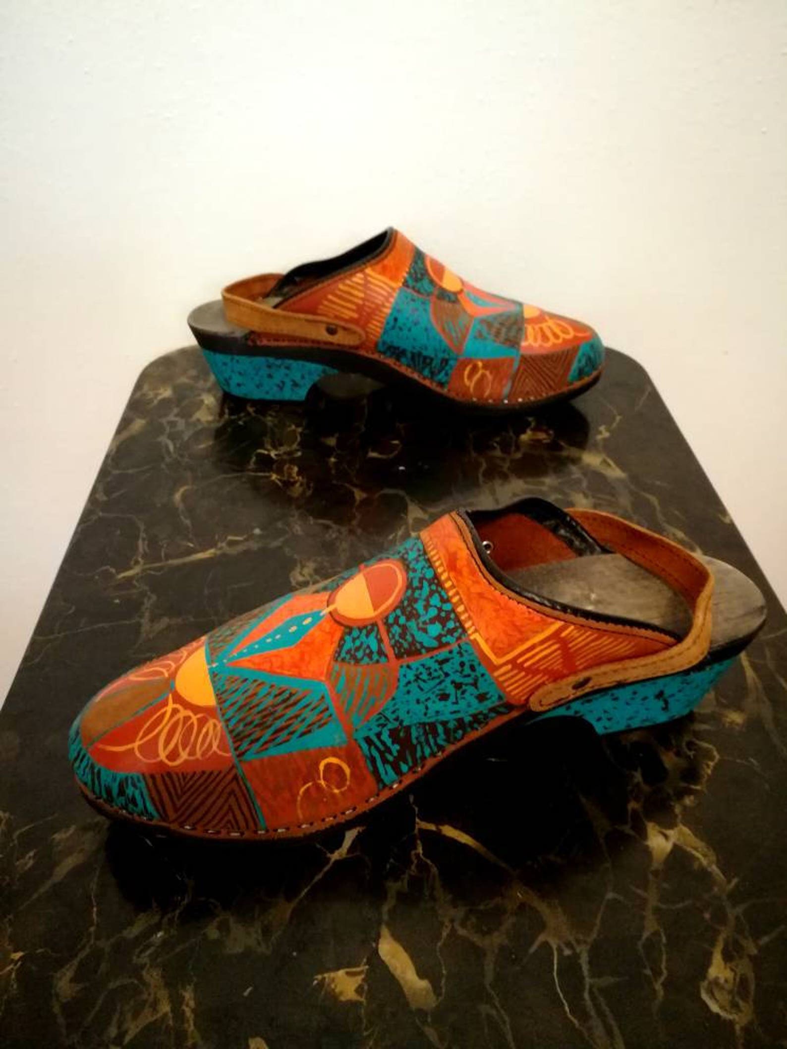 Hand Painted Vintage Clogs by Artist Beth O'connor (FL) / Psychedelic ...