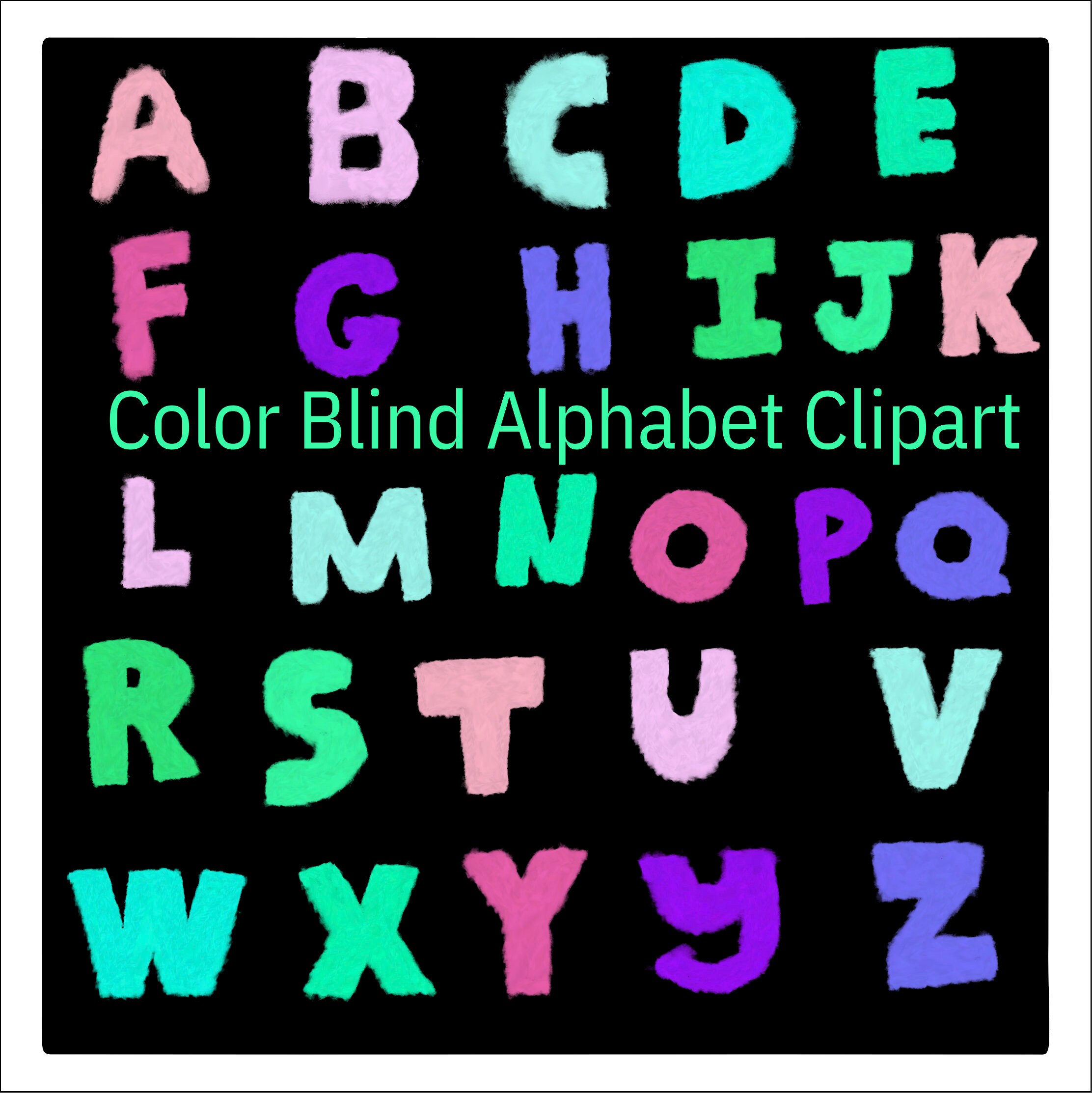 Color Blind Alphabet SVG Clipart - Etsy