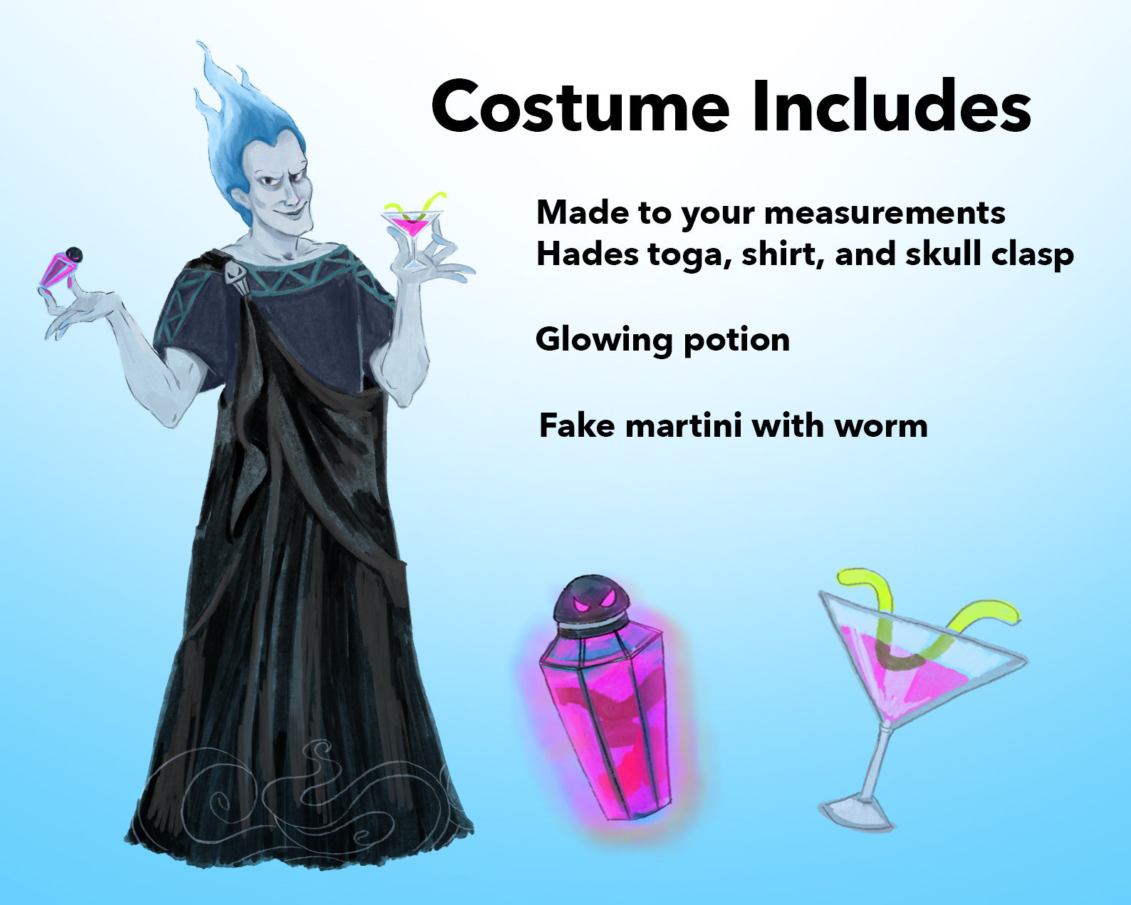 Hades Cosplay Costume, Made to Order Costume, Custom Cosplay, Hercules ...
