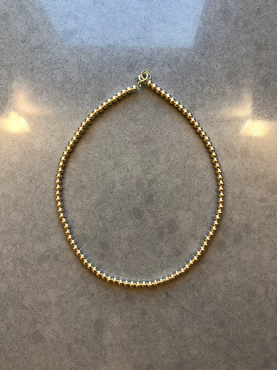 14k Gold Filled 4mm Beaded Necklace 14k Gold Filled Necklace | Etsy