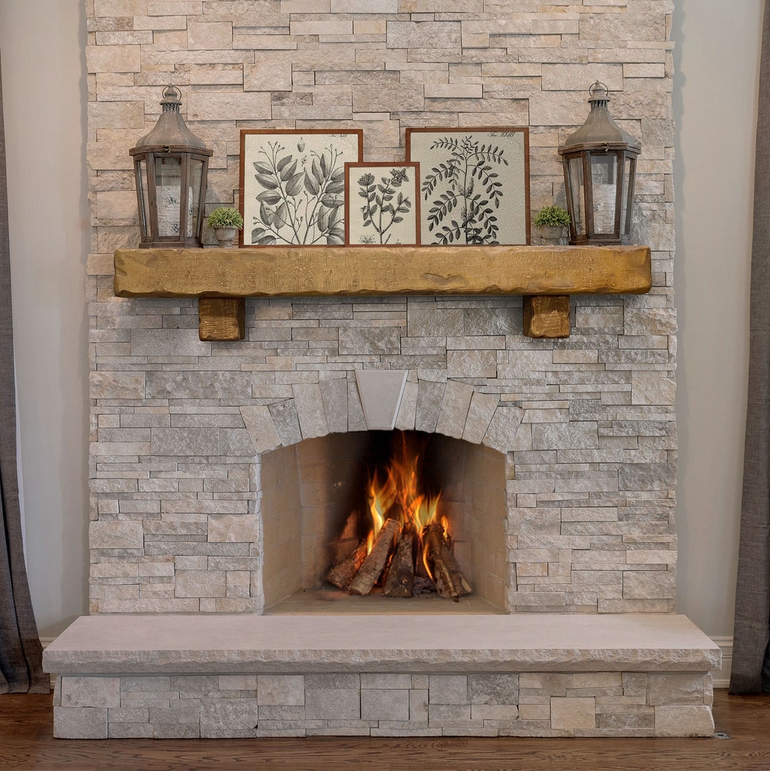 Rustic Fireplace Mantel With Corbels Hand Crafted Shelf or - Etsy