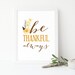 Thanksgiving Printable INSTANT DOWNLOAD Be Thankful Always Scripture ...