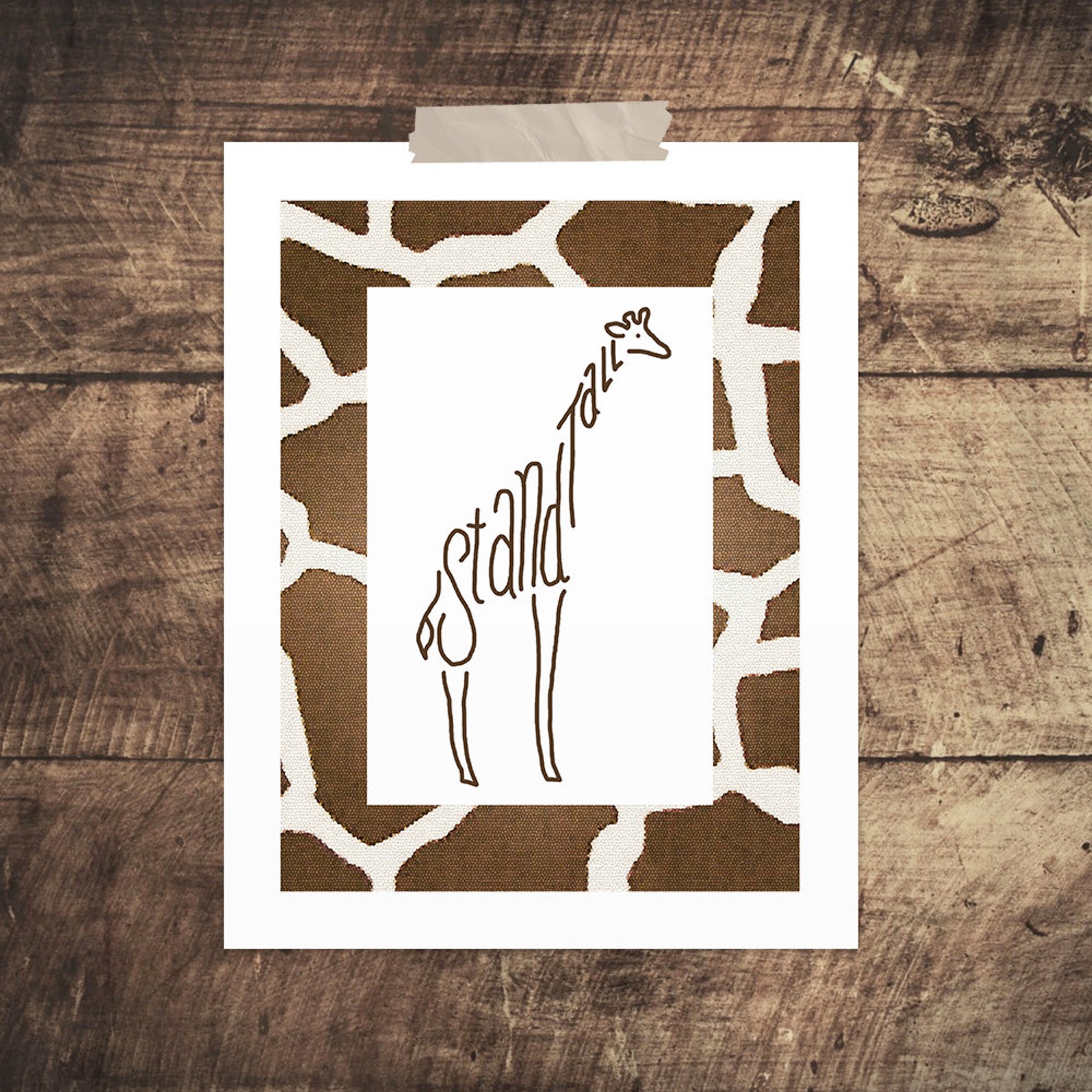 INSTANT DOWNLOAD Stand Tall Giraffe Print DIY Printable Print and Frame ...