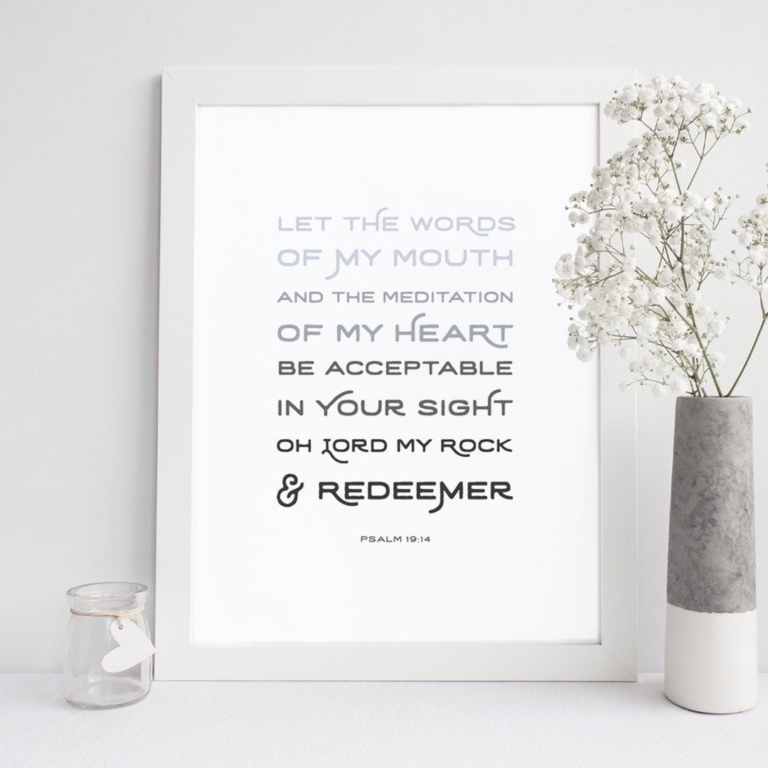 Psalm 19:14 - Scripture Print Digital File - Instant Download - Bible ...