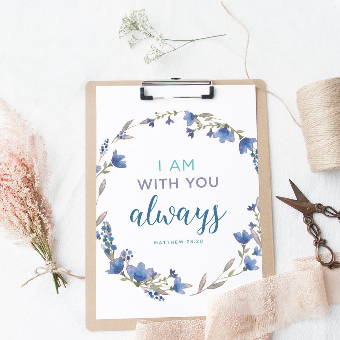 Matthew 28:20 Bible Verse Printable Inspirational Wall - Etsy