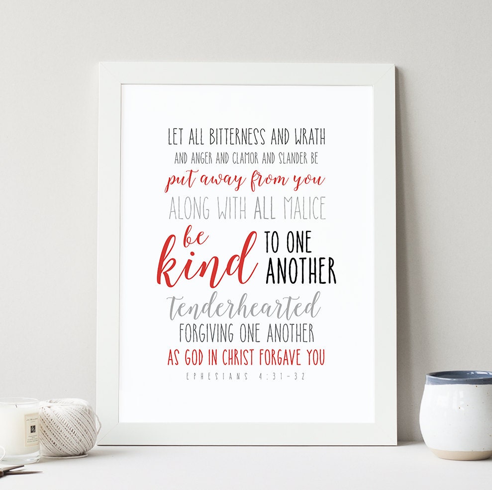 Ephesians 4:31-32, INSTANT DOWNLOAD, Scripture Digital File, Bible ...