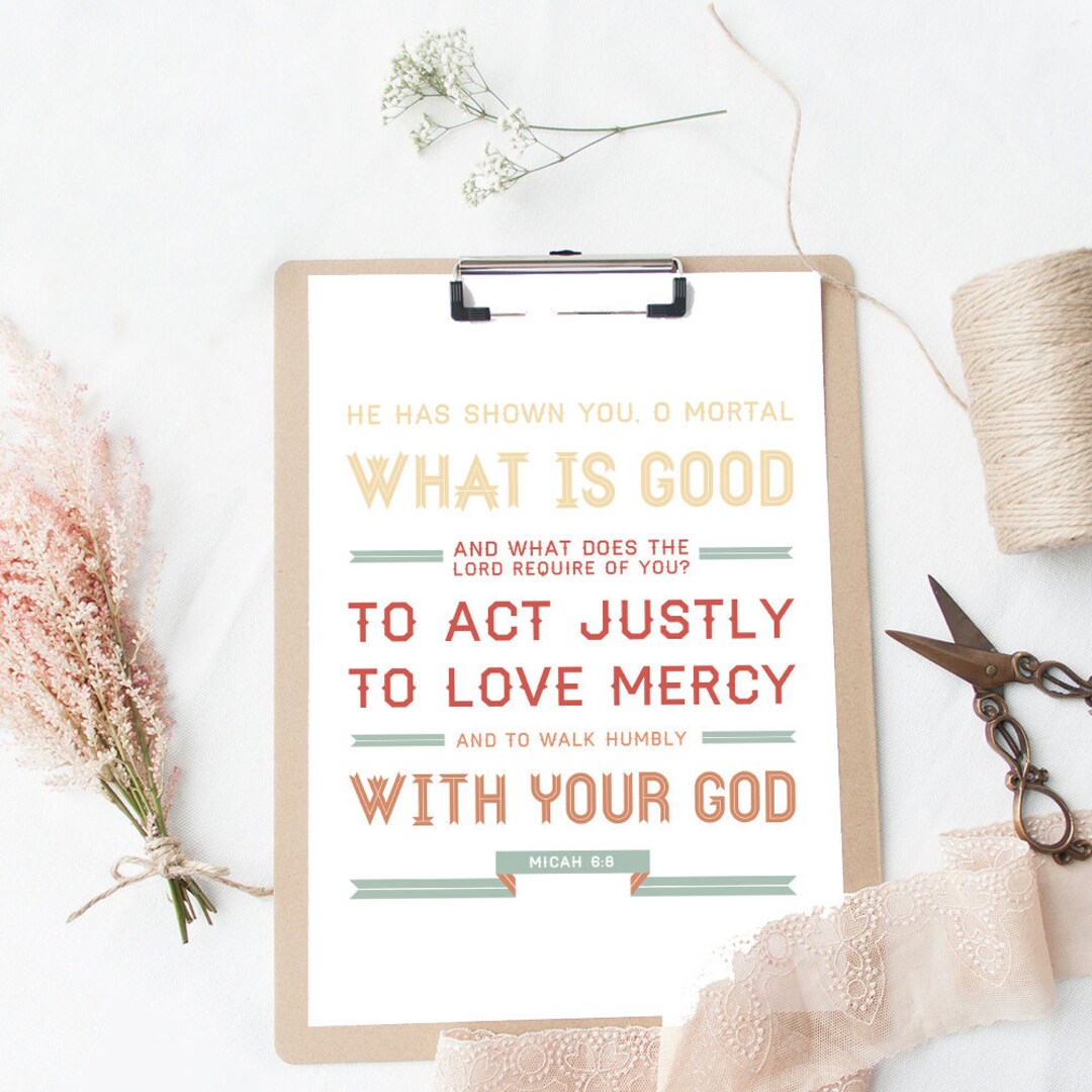 INSTANT DOWNLOAD - Micah 6:8 - Bible Verse Wall Art - Scripture Print ...